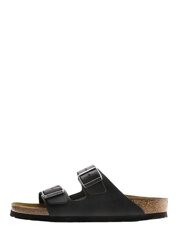BIRKENSTOCK Arizona Oiled Leather Sandals - Black/caramel