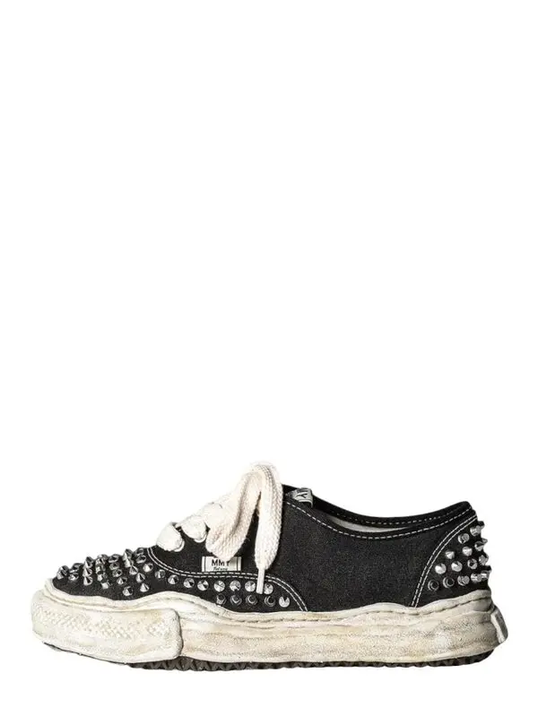 Mihara Yasuhiro Studded Canvas Low Top Sneakers - Black/white