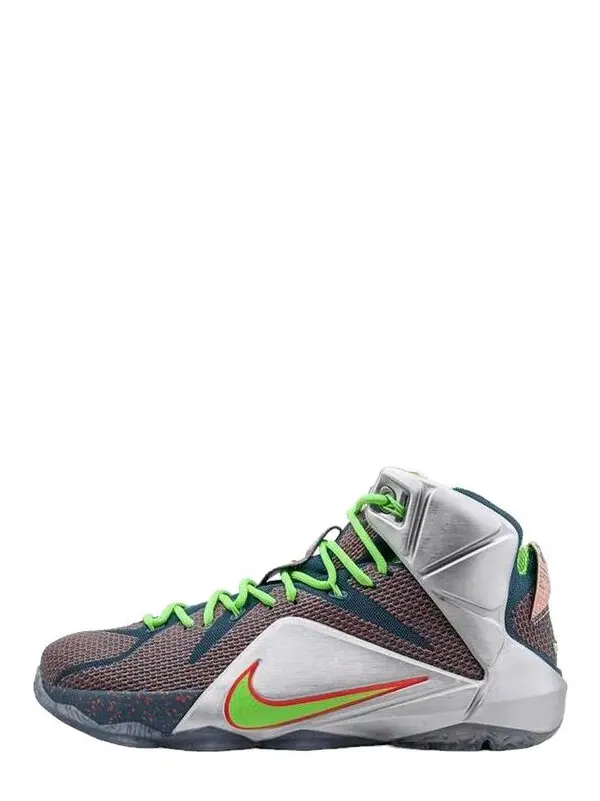 Nike Lebron 12 High Top Sneakers - Red/green/golden Silver