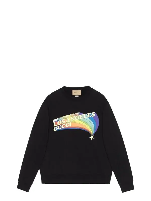 Gucci Stars Print Cotton Jersey Sweatshirt - Black