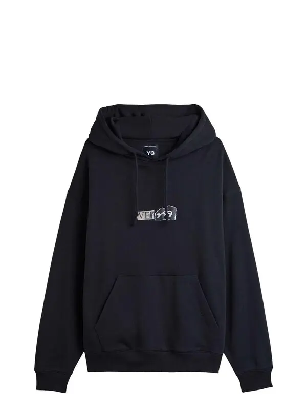 Adidas Y-3 Brushed Terry Graphic Hoodie - Black