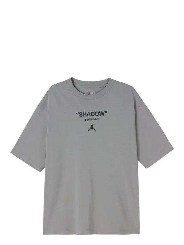 JORDAN Solid Color Logo Alphabet Round Neck Short Sleeve Gray - Default Color