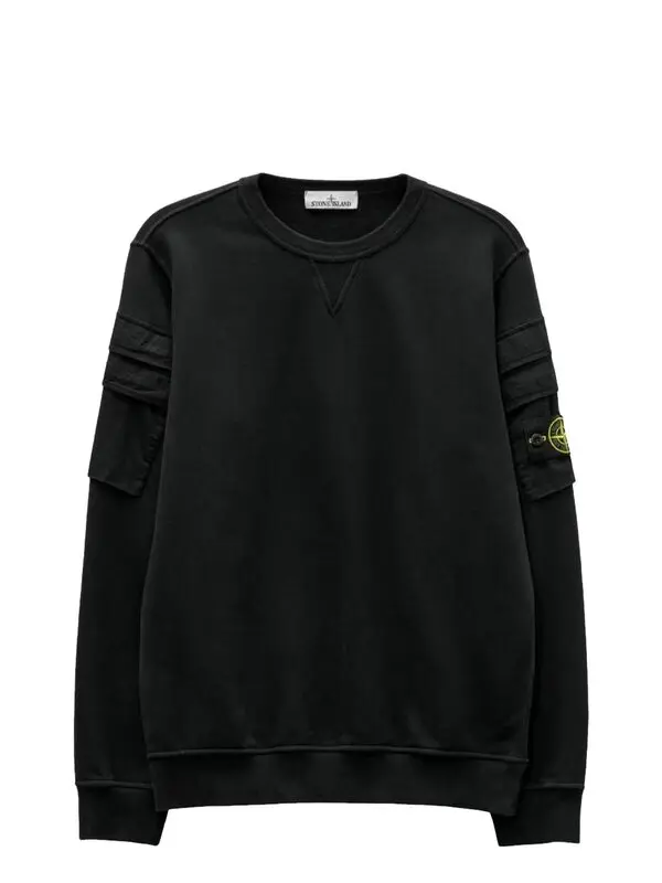 Stone Island Double-sleeve Pocket Sweatshirt - Black