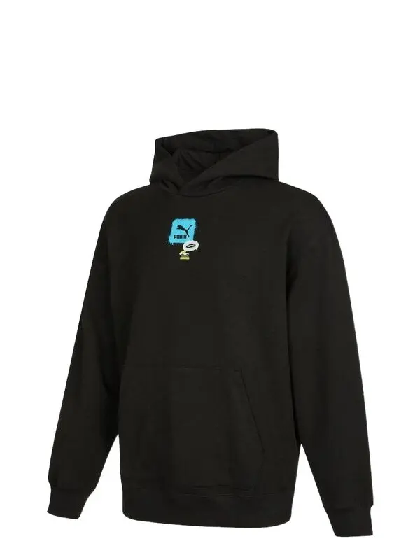 PUMA Graphic Logo Oversized Hoodie - Black
