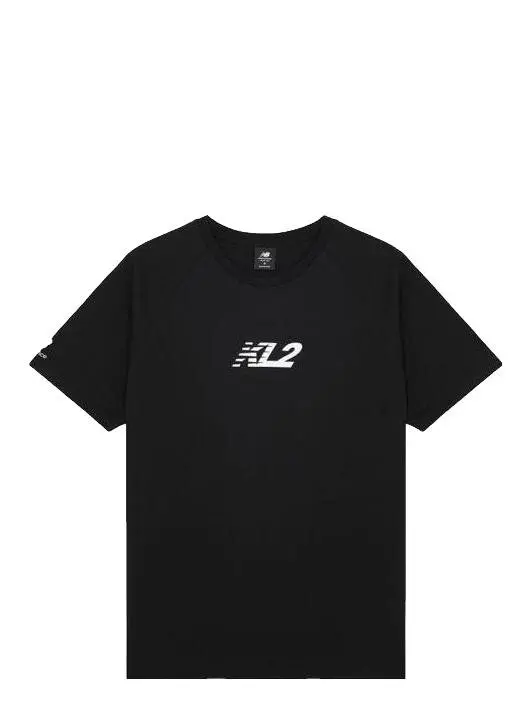 NEW BALANCE Alphabet Sports Round Neck Short Sleeve - Black