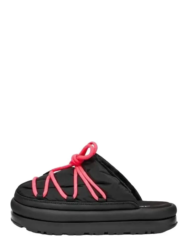 UGG Quilted Tech Slide With Drawstring Detail - Black/pink
