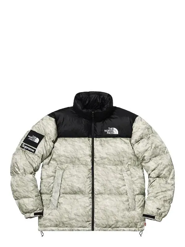 Supreme The North Face Paper Print Nuptse Jacket - Grey