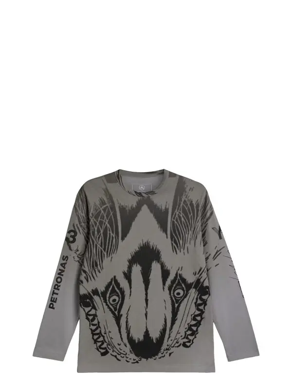 Adidas Y-3 Mercedes Wolf Graphic Long Sleeve T-shirt - Black