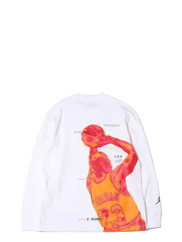 JORDAN Casual Sports Breathable Long Sleeves White T-shirt - Default Color