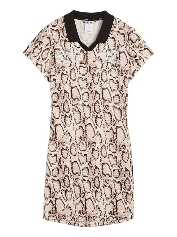 PUMA X A$ap Rocky Snake Print Collared Dress - Frosted Ivory/aop