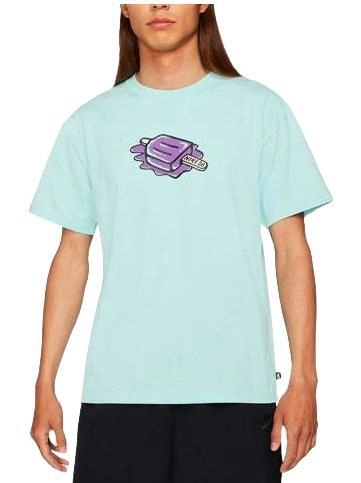 Nike Cartoon Popsicle Printing Skateboard Knit Sports Short Sleeve Green T-shirt - Default Color