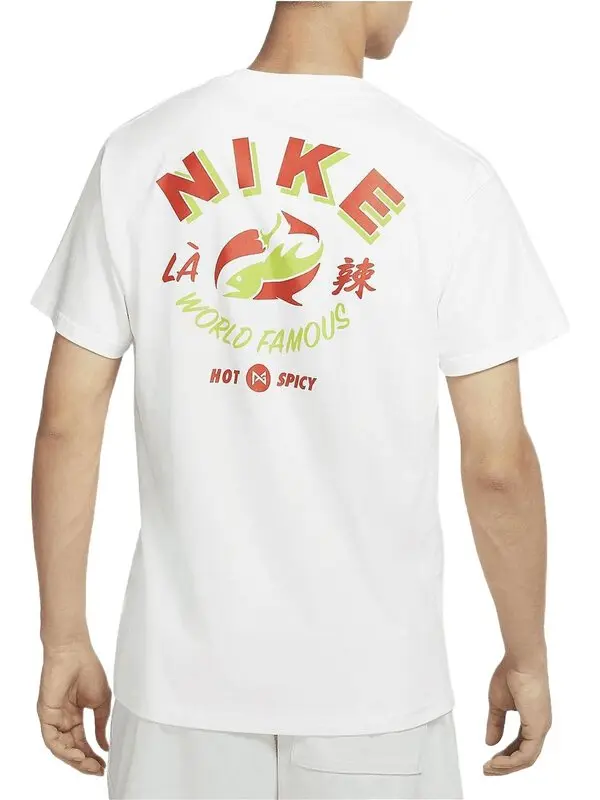 Nike Logo Printing Sports Short Sleeve White T-shirt - Multi-color
