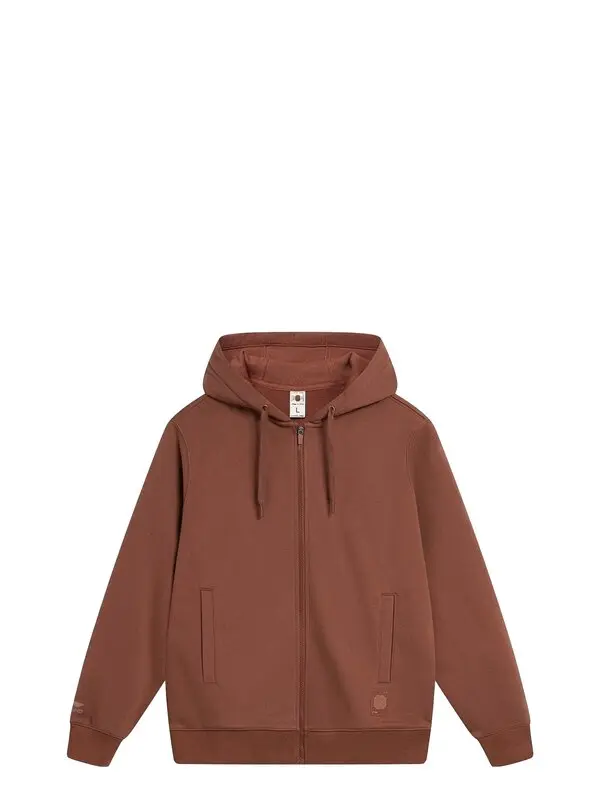 LI-NING Chinese Color Full Zip Hooded Jacket - Brown