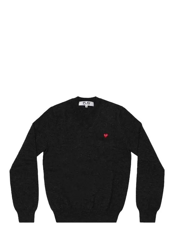 Play Comme Des Garcon V-neck Pullover - Black