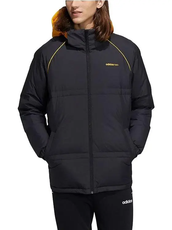 Adidas Neo Down Feather Puffer Jacket With Contrasting Hood - Default Color