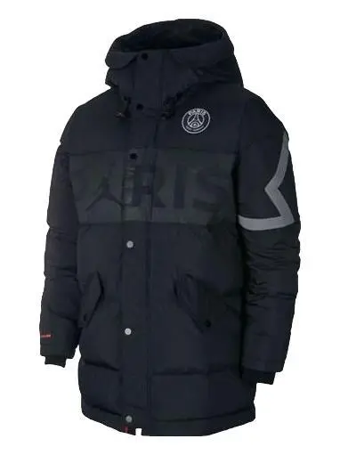 JORDAN Paris Saint-germain Down Parka Jacket - Black/grey