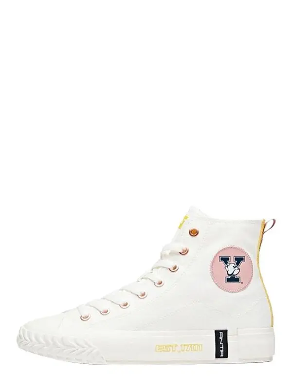 ANTA X Yale Hight Top Canvas Sneakers - Cream White/pink