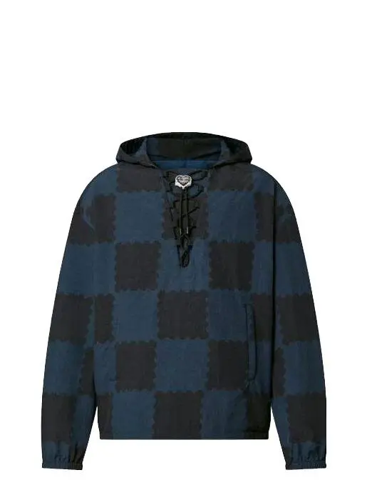 LOUIS VUITTON X Nigo2 Crossover Lv2 Ss22 Grid Drawstring Hoodie - Blue