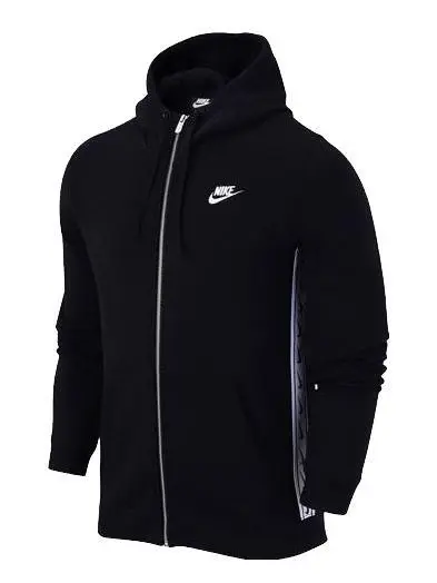 Nike Logo Zip-up Fleece Hoodie - Black