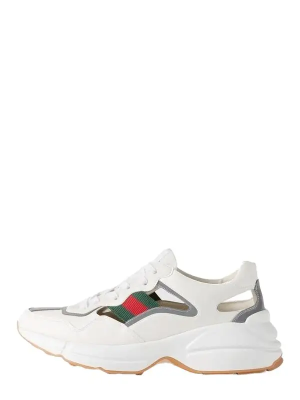 Gucci Rhyton 'cut Out White' Sneakers - White/silver/red