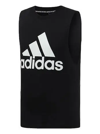 Adidas Sleeveless Crewneck Vest With Logo - Black