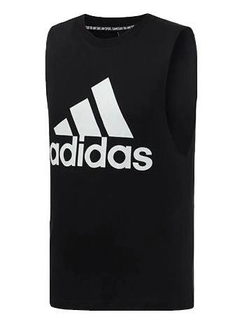 Adidas Sleeveless Crewneck Vest With Logo - Black