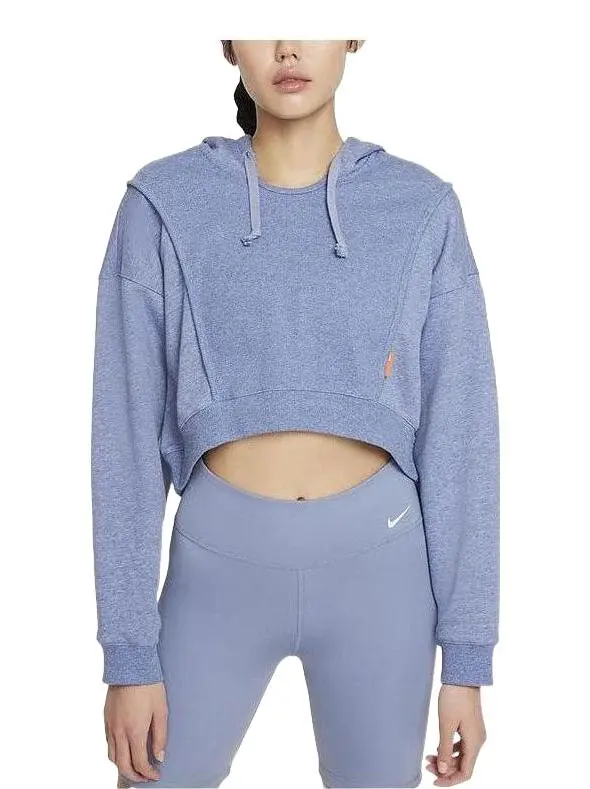 Nike Dri-fit Cropped Training Hoodie - Blue