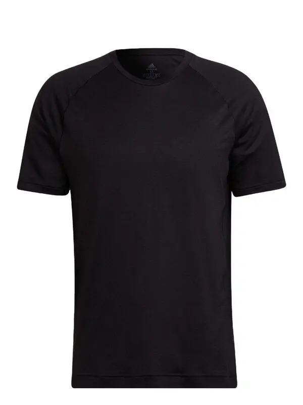 Adidas Solid Color Round Neck Pullover Sports Short Sleeve Black T-shirt - Default Color