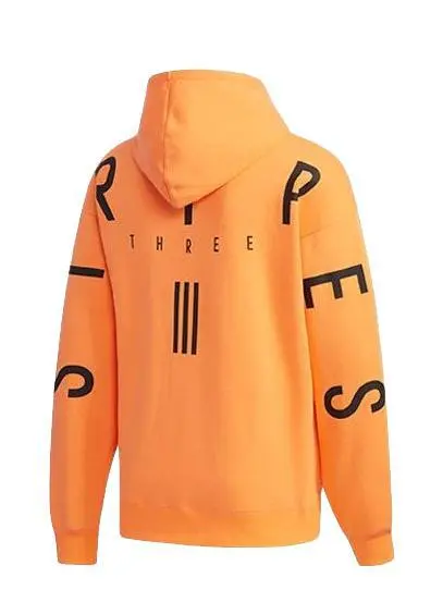 Adidas 2 Street Alphabet Print Zip-up Hooded Jacket - Orange