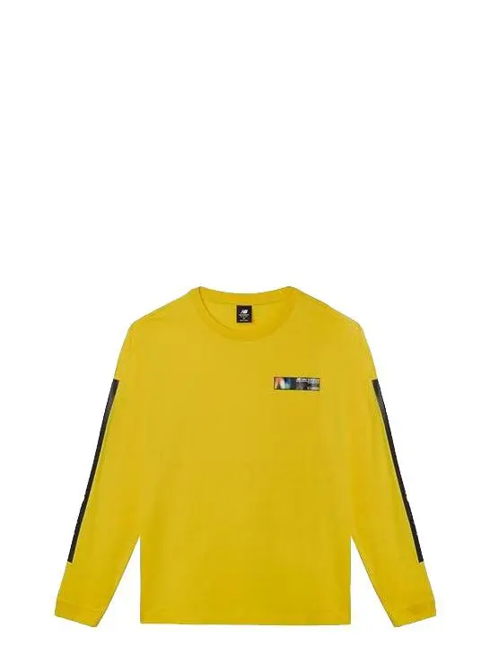 NEW BALANCE Long Sleeve Crew Neck Pullover - Yellow