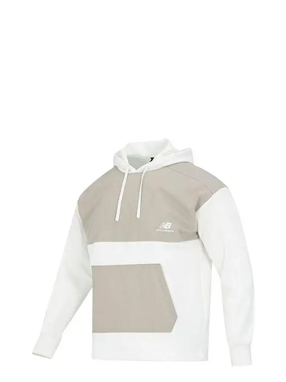 NEW BALANCE Paneled Hoodie - White/grey