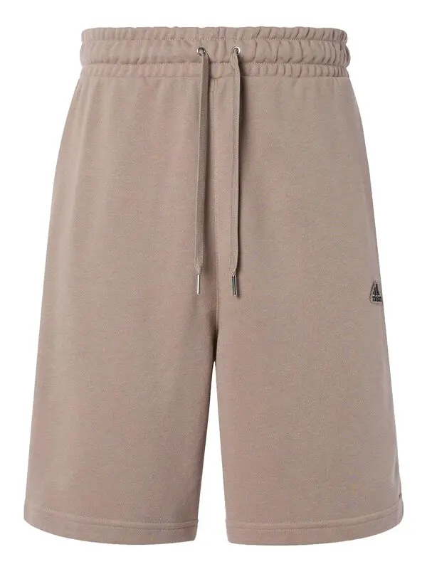 Adidas Solid Color Logo Printing Lacing Straight Shorts - Brown