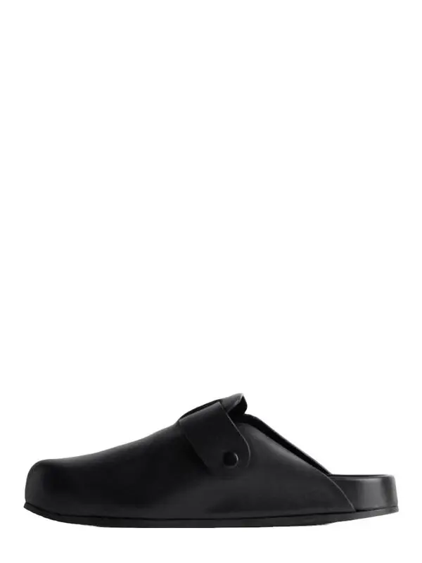 Balenciaga Leather Clogs - Black