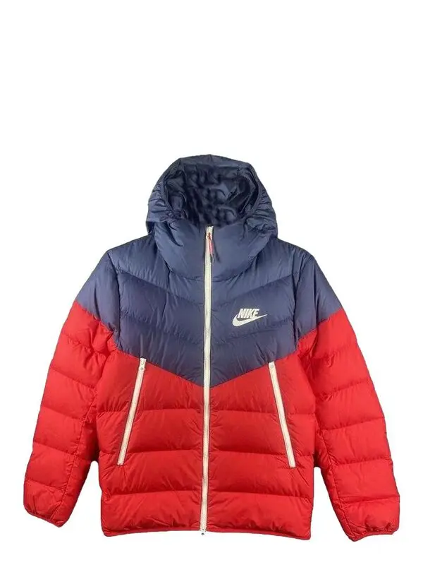 Nike Hooded Puffer Jacket - Navy/red