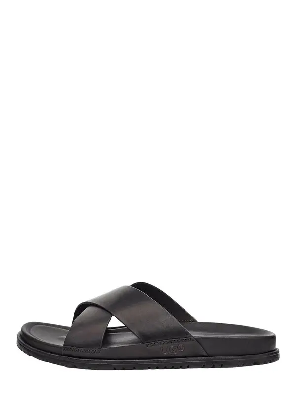 UGG Wainscott Leather Slides - Black