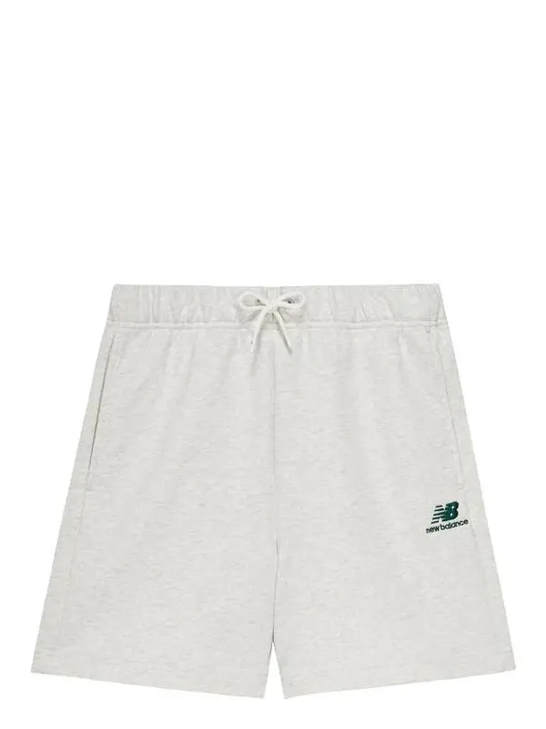 NEW BALANCE Logo Cotton Shorts - White/green