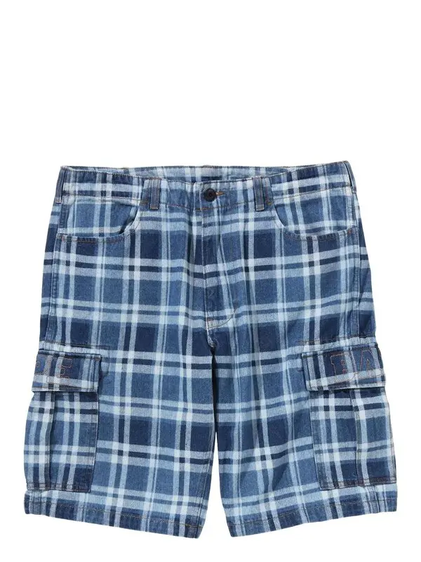 A BATHING APE Check 6 Pocket Denim Short - Blue