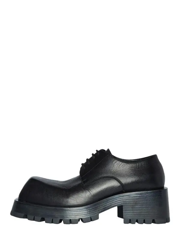 Balenciaga Trooper 4 Leather Derby Shoes - Black