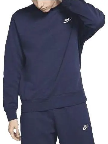 Nike Club Fleece Crewneck Sweatshirt - Midnight Navy/white