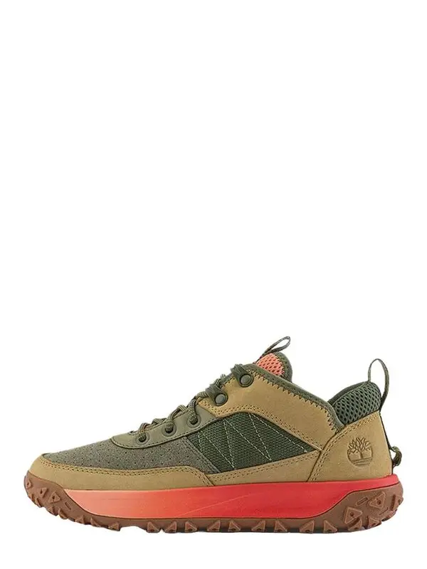 Timberland Greenstride Motion 6 Low Waterproof Hiking Boots - Green/orange/beige