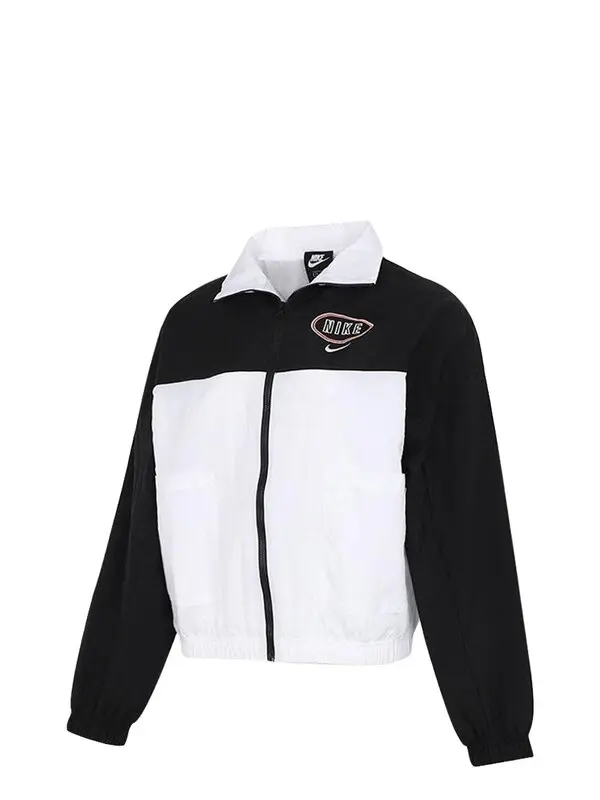 Nike Embroidered Logo Stand Collar Jacket - White