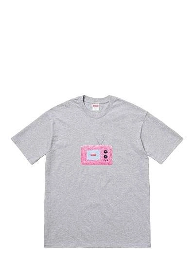 Supreme Ss18 Tv Tee Heather Grey Short Sleeve - Gray