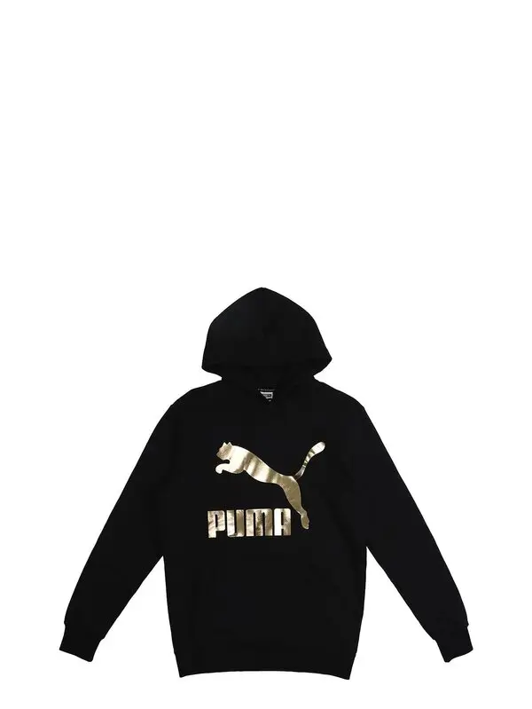 PUMA Classics Gold Logo Knit Pullover - Black