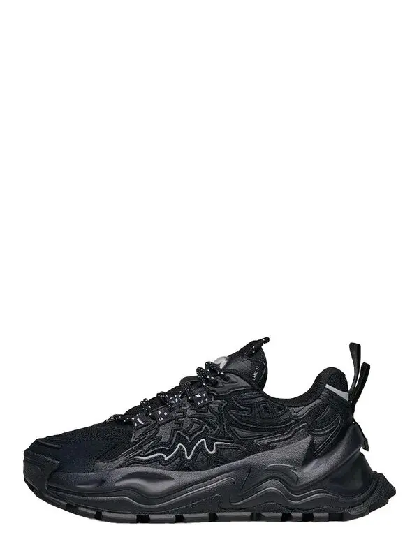 ANTA Flame 21" Lace Up Sneakers - Black/white