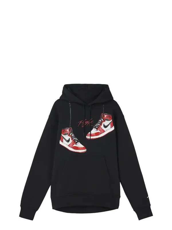 JORDAN Air Hoodie 1 Chicago Graphic Print - Black