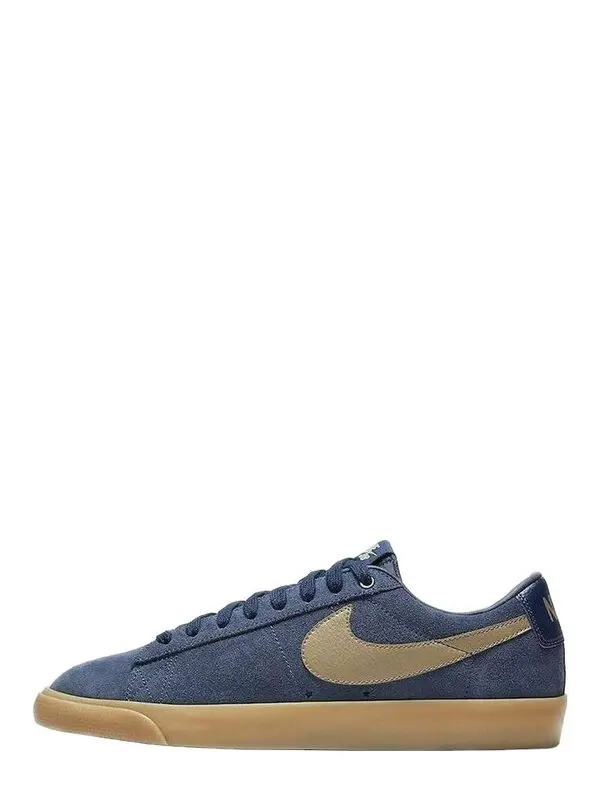 Nike Blazer Low Sb 'navy Gum' Sneakers - Blue