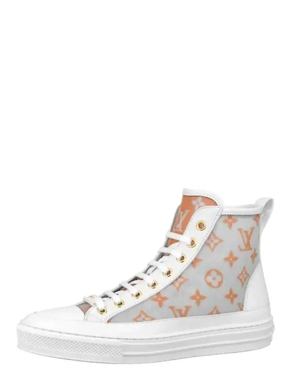 LOUIS VUITTON Stellar Ankle Sneakers - Grey/orange/white