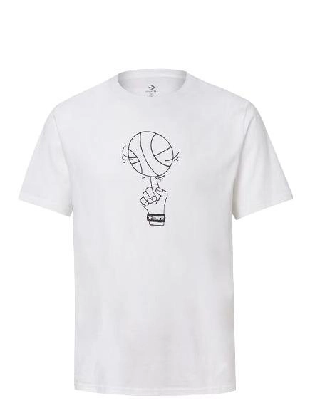 CONVERSE Basketball Graphic T-shirt 'white - White/black