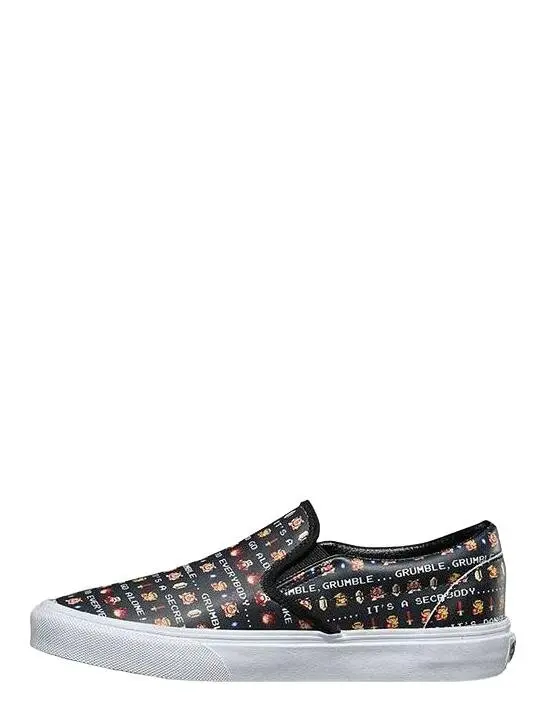 VANS Nintendo X Classic Slip-on 'zelda' Graphic Printed Sneakers - Black