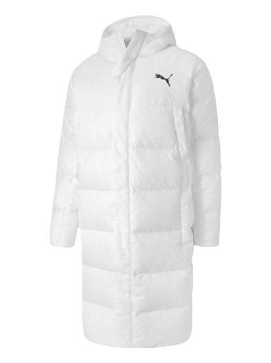 PUMA Long Down Jacket - White/black